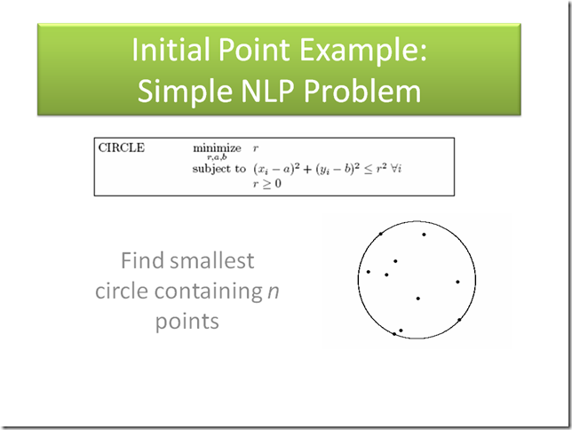 Yet Another Math Programming Consultant: Initial Point for NLP models